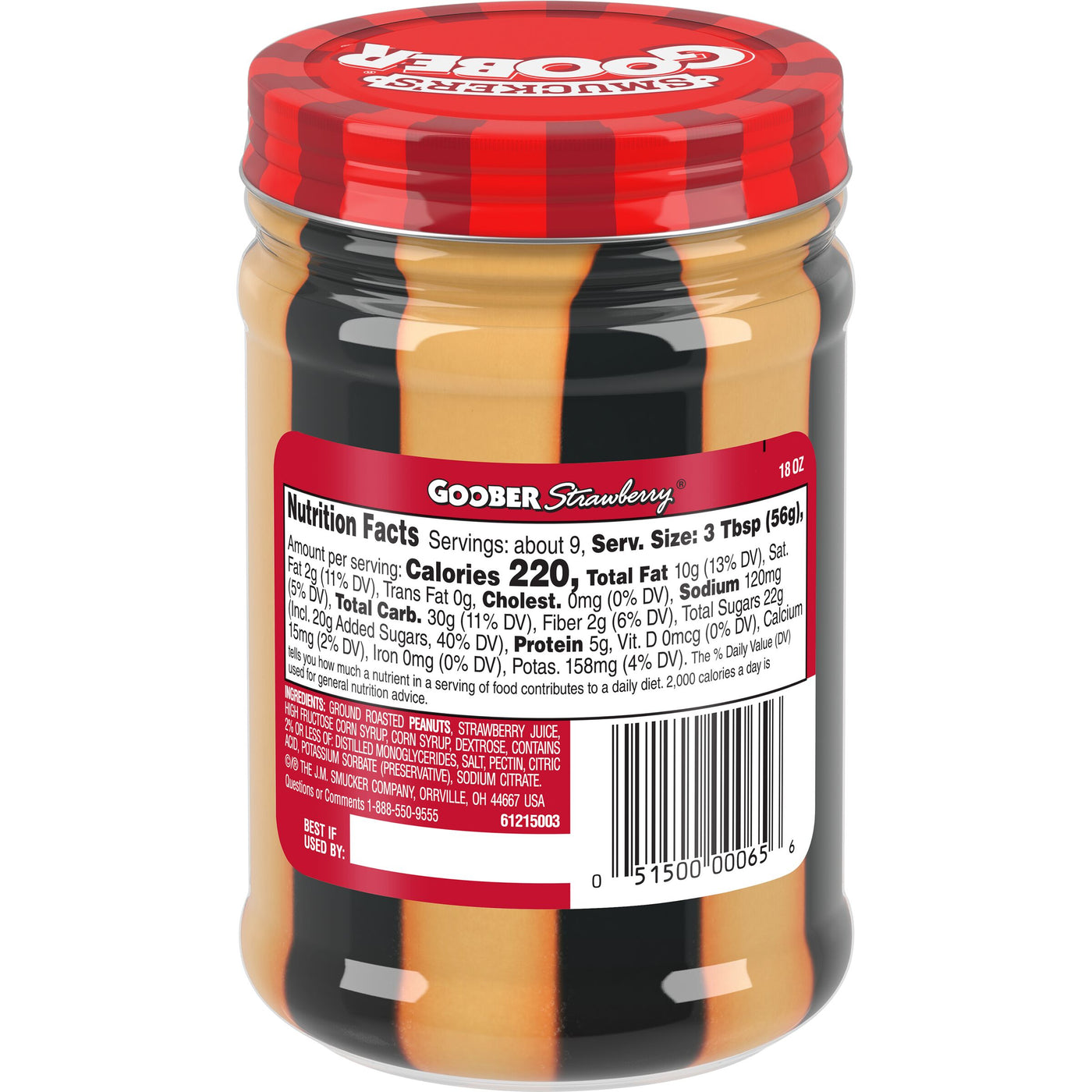 Smucker's Goober Peanut Butter and Strawberry Jelly Stripes, 18 oz ... Smucker's Goober Peanut Butter and Strawberry Jelly Stripes, 18 oz ...